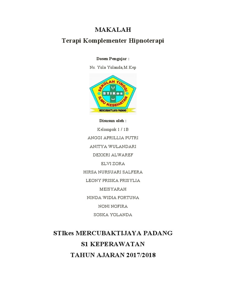 Makalah Terapi Komplementer Hipnoterapi | PDF