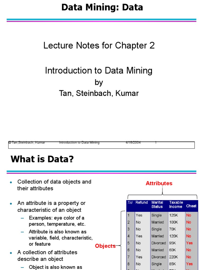 Lecture Notes For Chapter 2 Introduction To Data Mining: by Tan ...