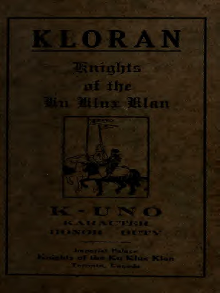 Kloran: Kahacter Honor | PDF | Ku Klux Klan | Anti Catholic Organizations
