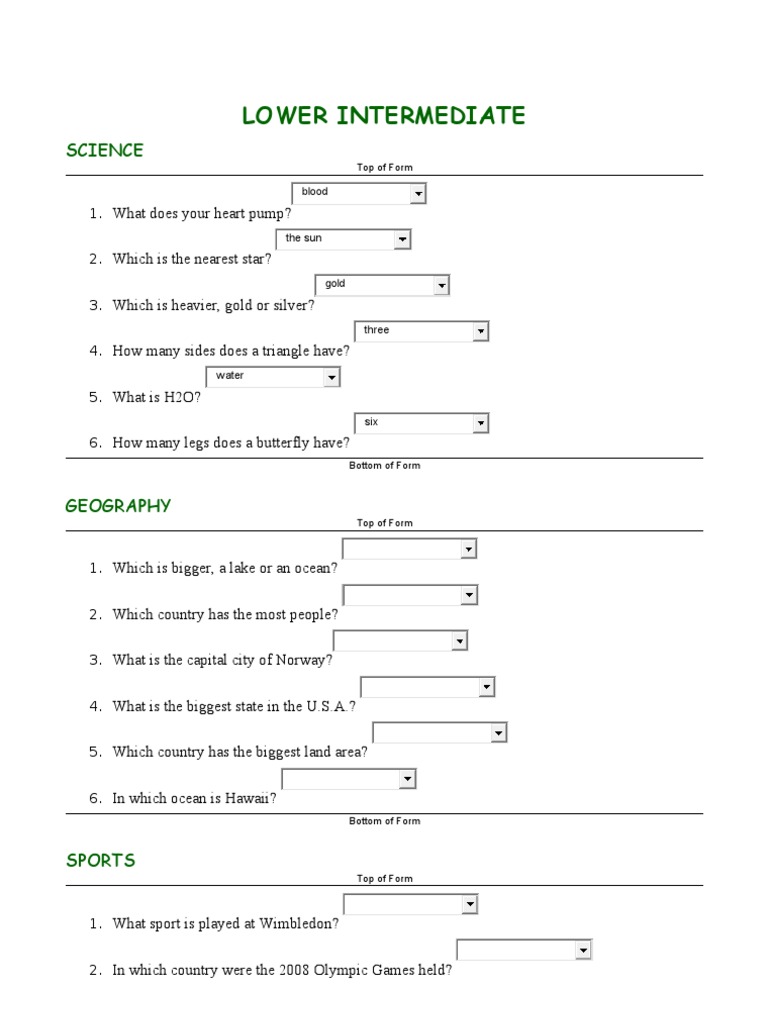Lower Intermediate | PDF | String Instruments | Earth
