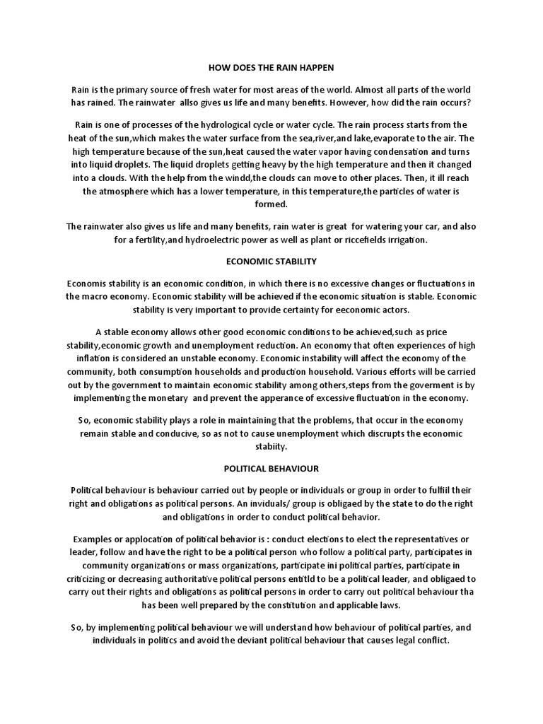 How Does The Rain Happen | PDF | Rain | Water Cycle