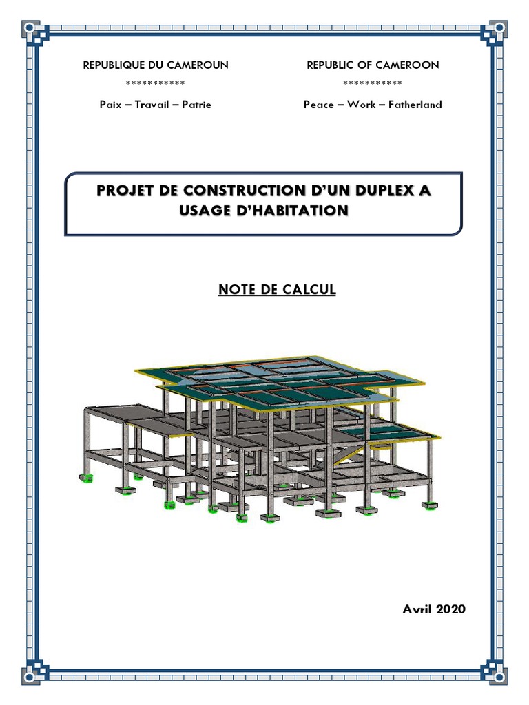 Dossier Complet Calcul de Structure D'un R+1 PDF | PDF | Béton armé | Fondation (construction)