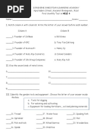 Grade 4 Geography Baseline Test Term1 2025 | PDF | Learning | Cognition