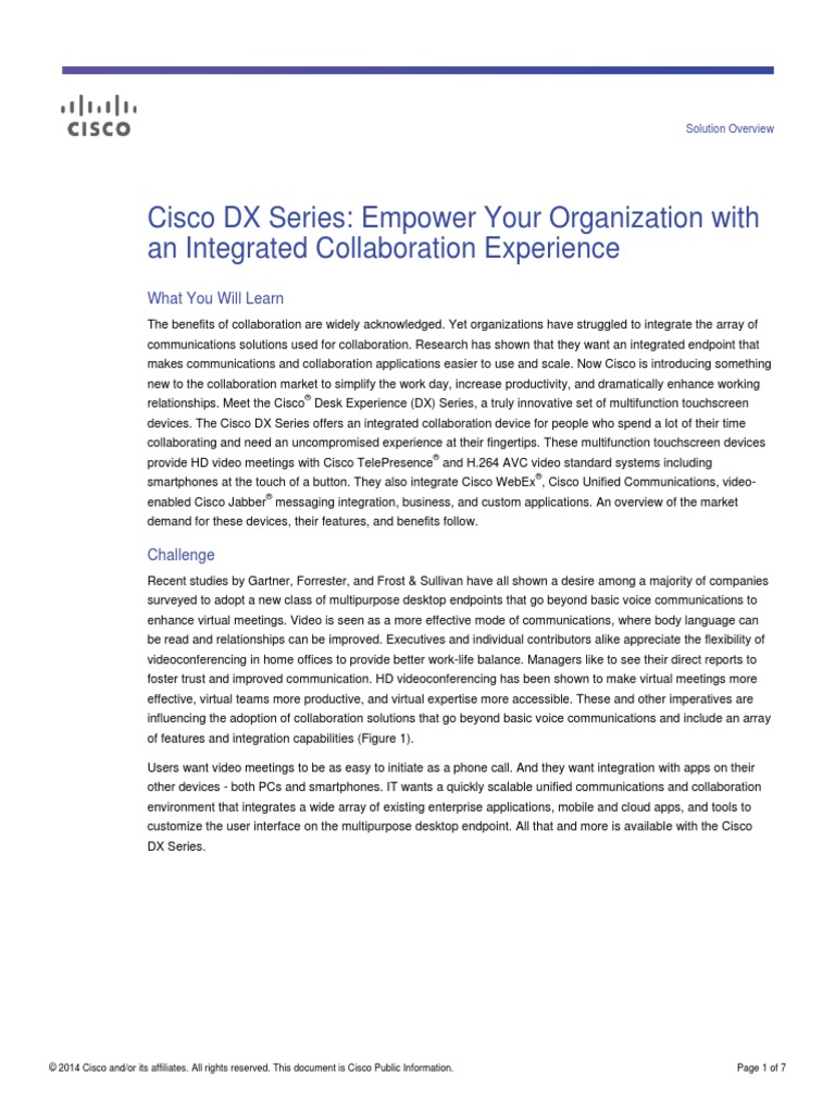 Cisco-DX-Serie Solution-Overview en 03 | PDF | Android (Operating ...
