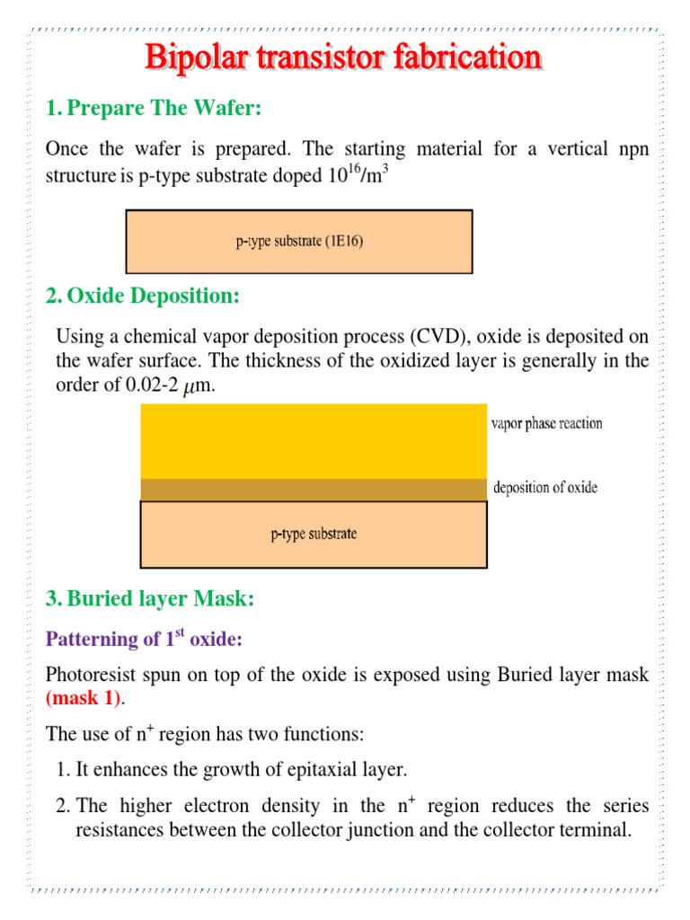 BJT Fabrication 2018 | PDF | Epitaxy | Wafer (Electronics)