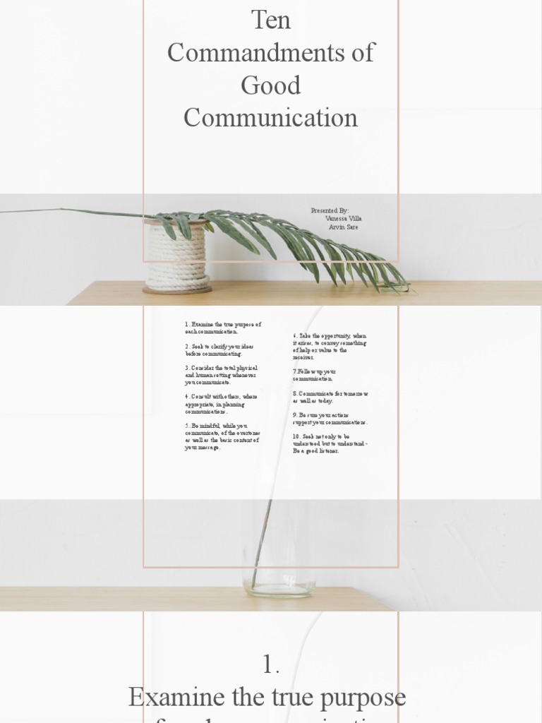 Ten Commandments of Communication | PDF | Attitude (Psychology ...