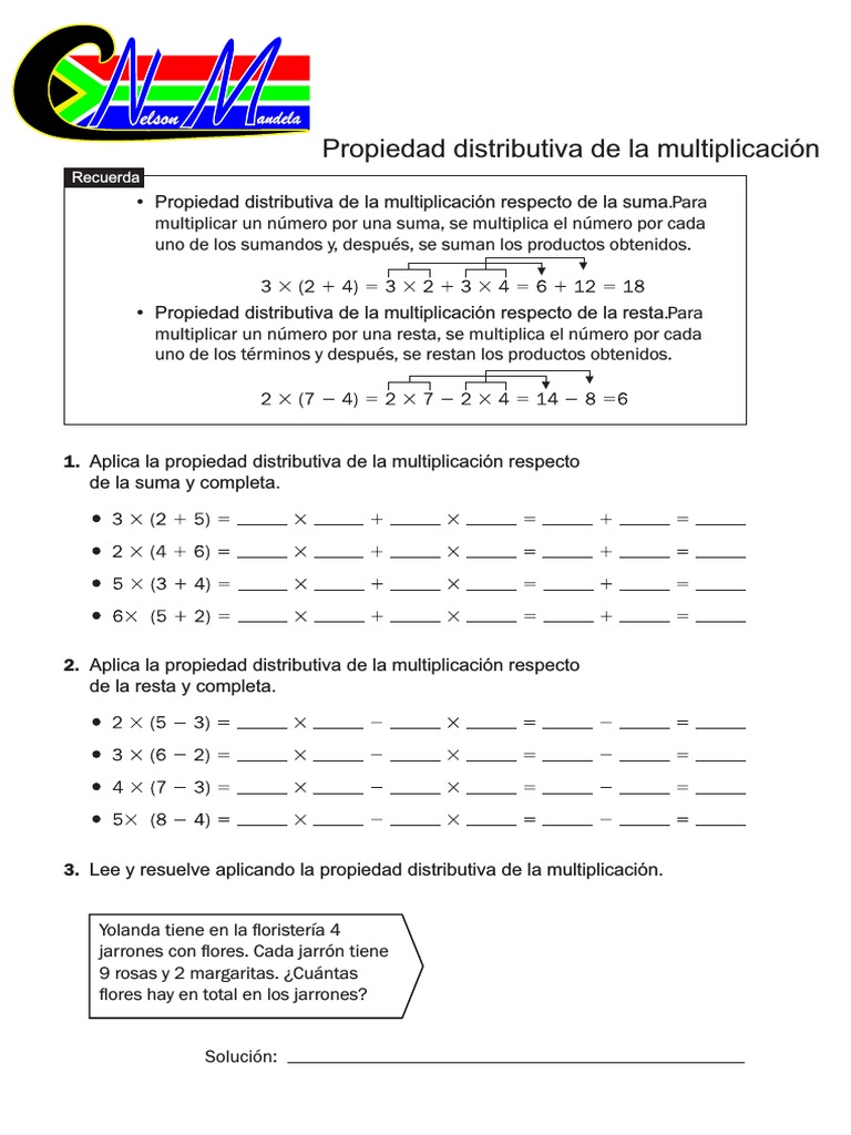 Propiedad Distributiva de La Multiplicaciòn | PDF