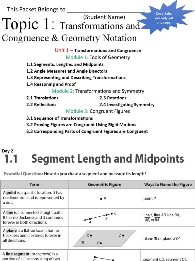 Topic 1 Notes - Student | PDF | Euclidean Vector | Rotation