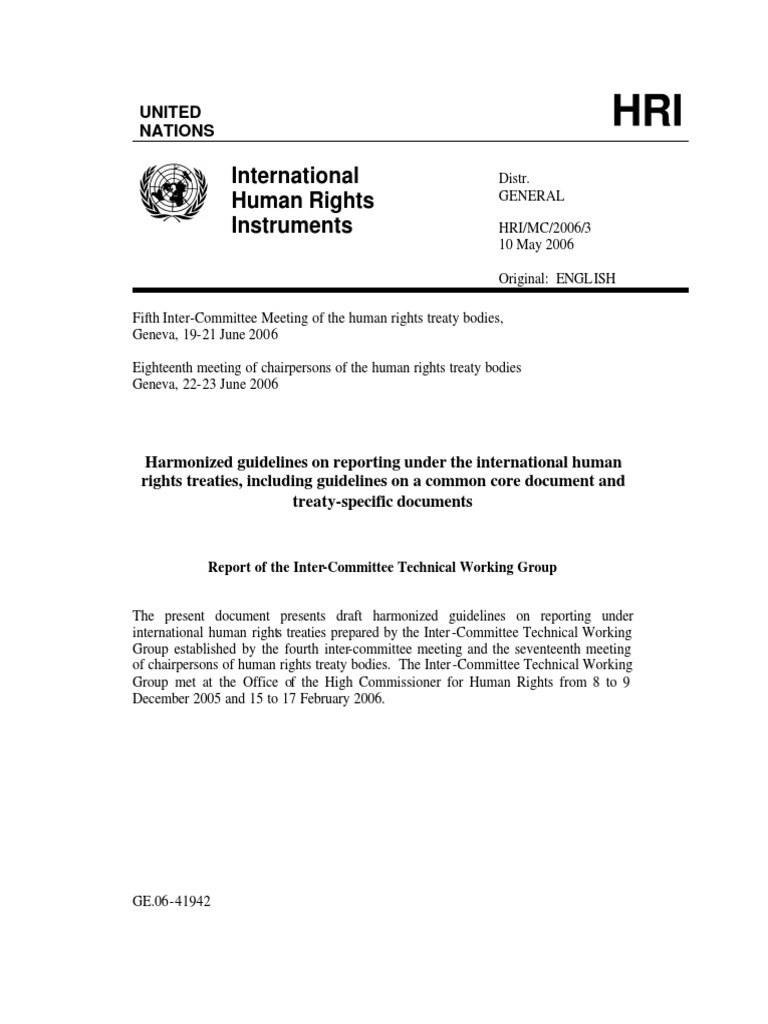 International Human Rights Instruments: United Nations | PDF | Human ...