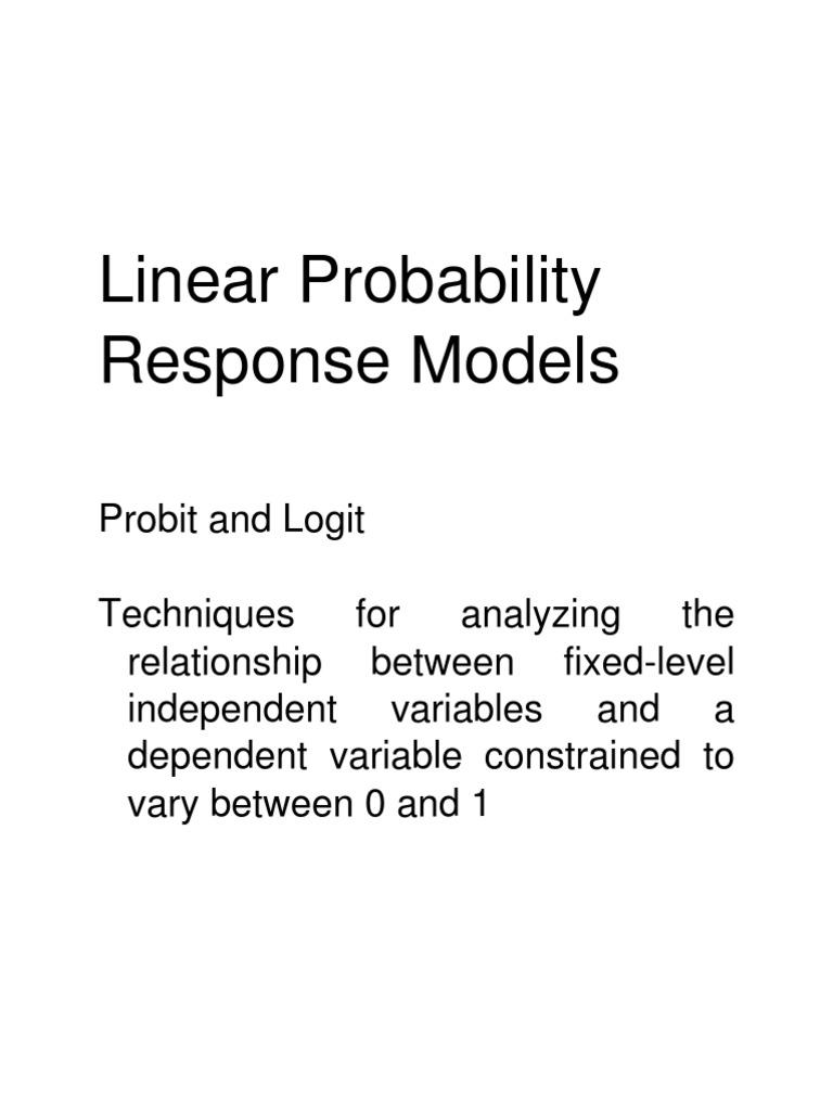 Probit Logit | PDF | Logistic Regression | Regression Analysis