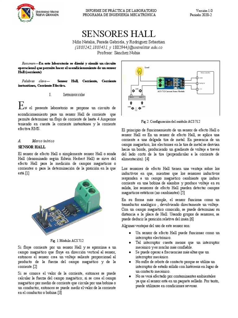 Sensor Hall | PDF | Corriente eléctrica | Electromagnetismo