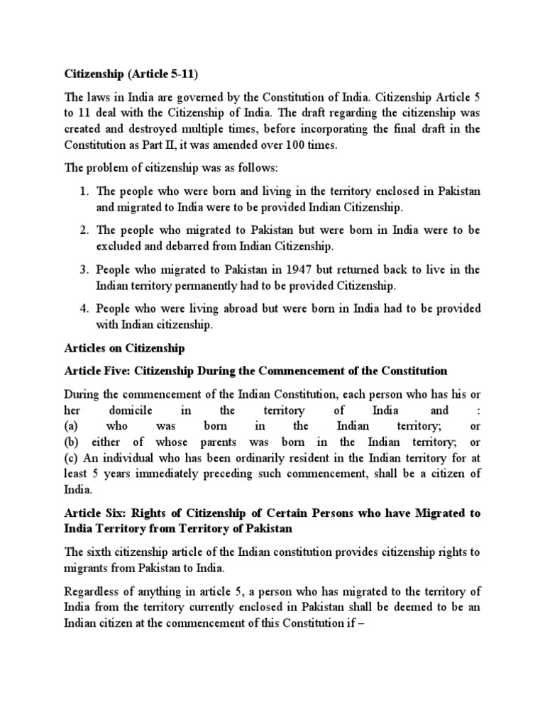 Citizenship (Article 5-11) | PDF | Cultural Globalization | Citizenship