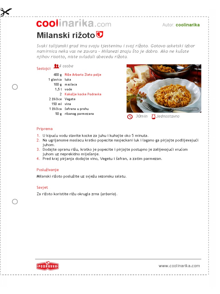 Milanski Rizoto | PDF