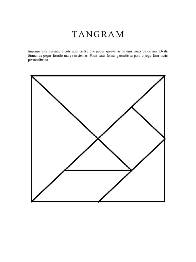 Tangram - para Imprimir, Cortar e Montar | PDF