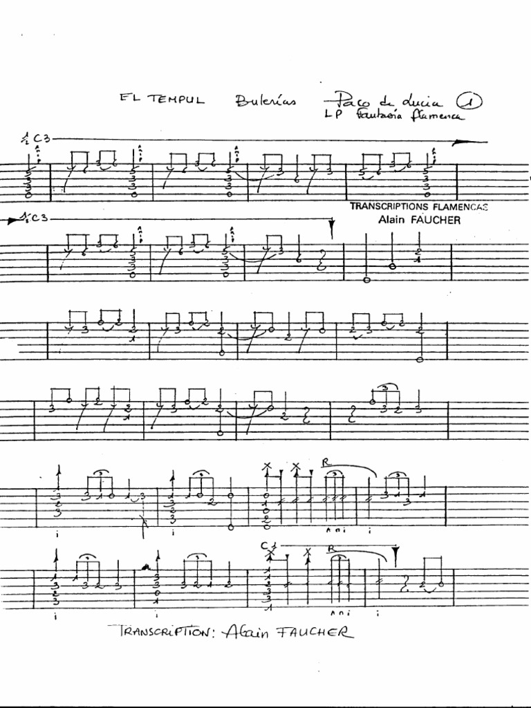 Alain Faucher Transcribes Paco de Lucia El Tempul PDFPDF - Compress PDF ...
