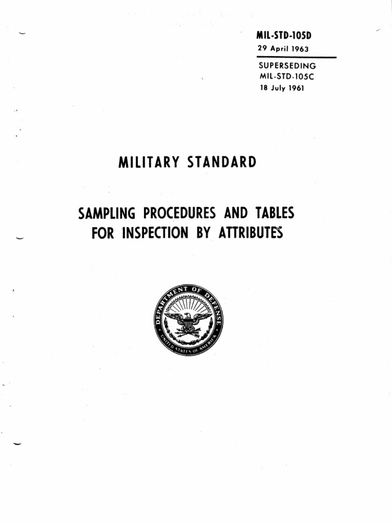 Mil STD 105D PDF | PDF