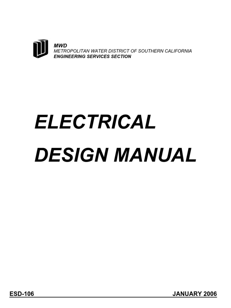 Electrical Design Manual: Metropolitan Water District of Southern ...