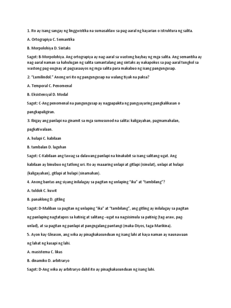 Filipino Review | PDF