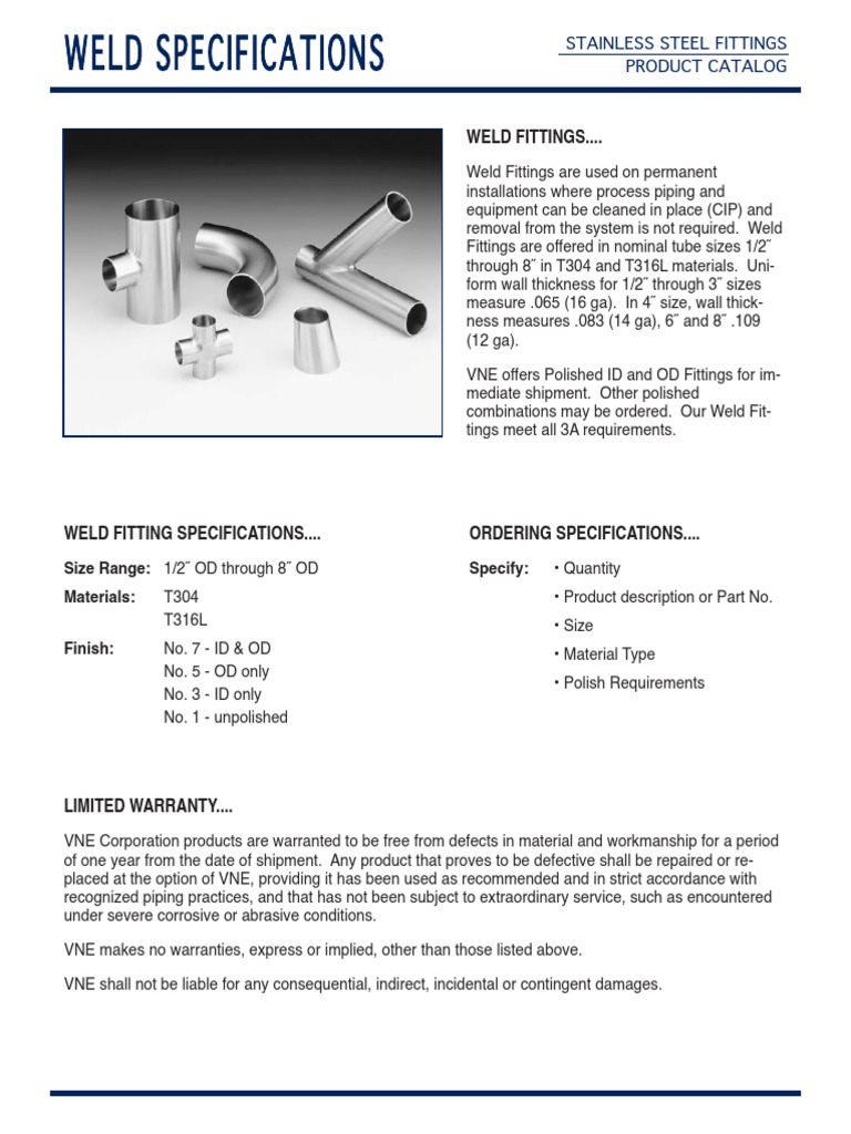 Weld Fittings.... : Stainless Steel Fittings Product Catalog | PDF | Pipe (Fluid Conveyance ...