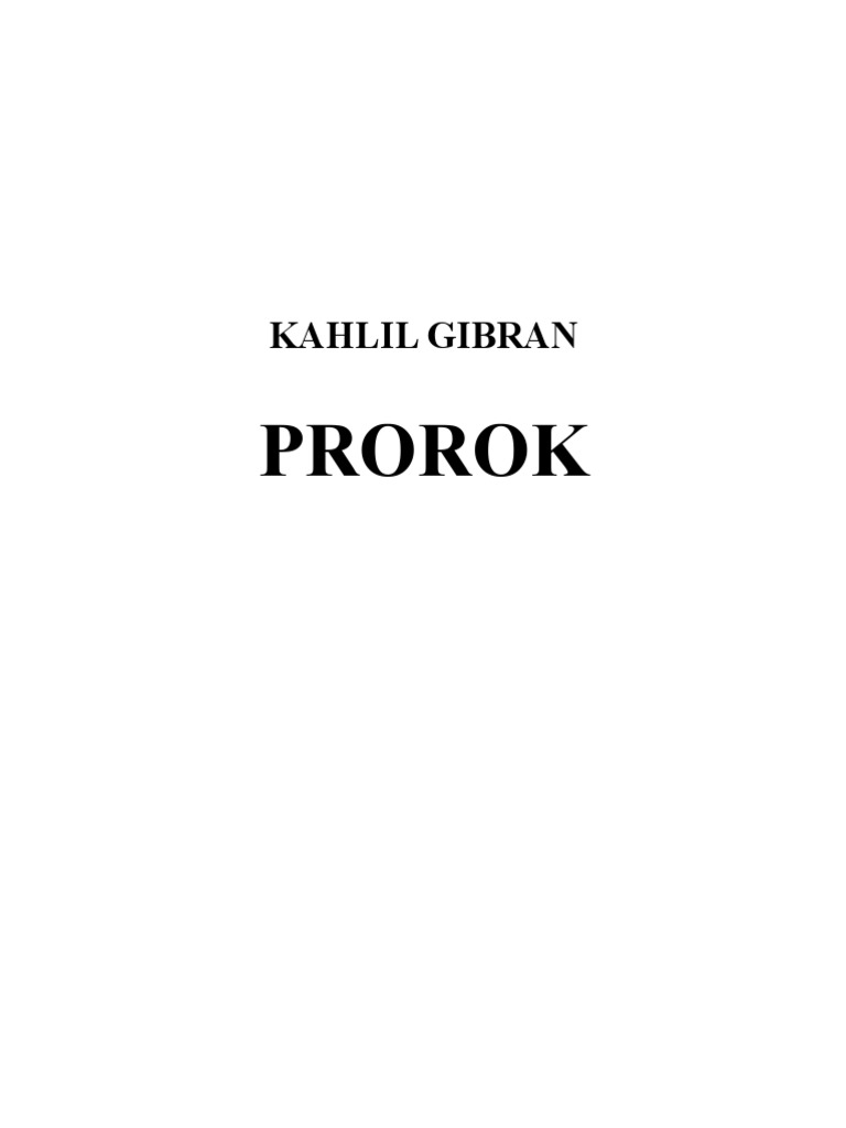 Gibran, Kahlil - Prorok PDF | PDF
