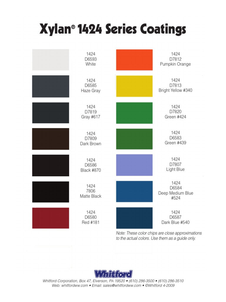 Xylan 1424 Color Chart | PDF