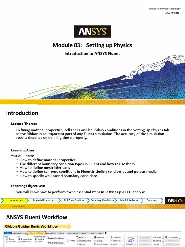 Module 03: Setting Up Physics: Introduction To ANSYS Fluent | PDF ...