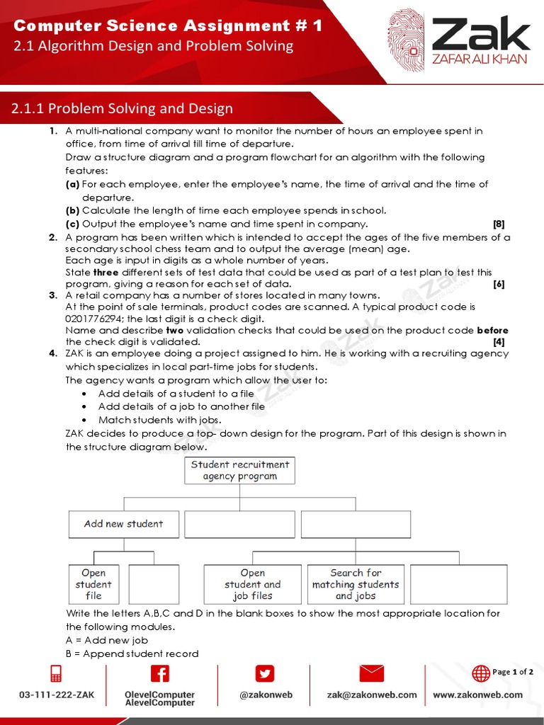 Assignment 1-2.1.1 Problem-Solving and Design | PDF | Computer Program ...