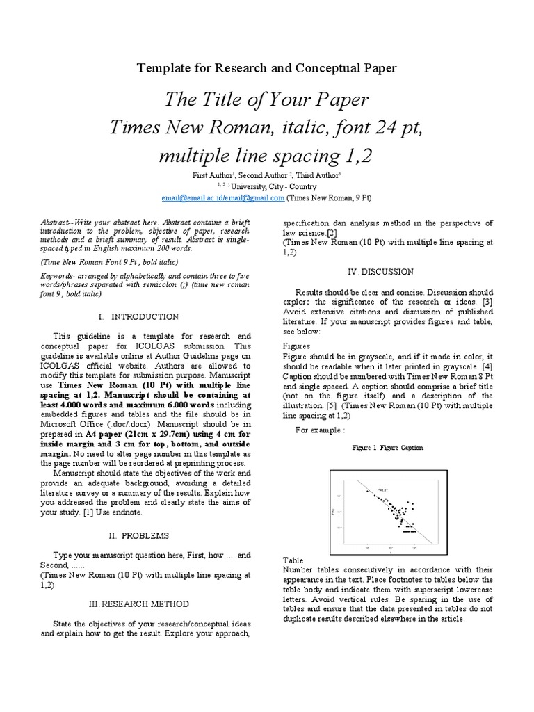 The Title of Your Paper Times New Roman, Italic, Font 24 PT, Multiple ...