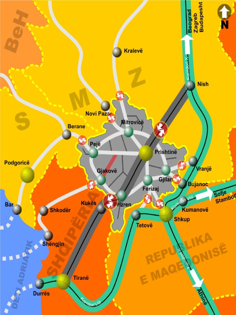 Harta e Kosoves Per Vizion - Transporti Dhe Lidhjet PDF | PDF