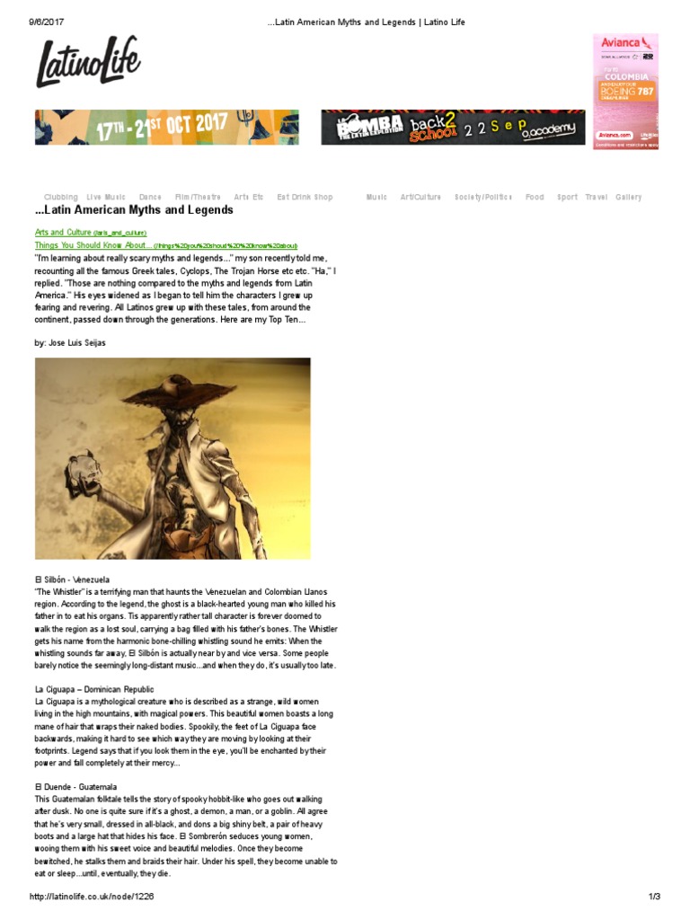 Latin American Myths and Legends: Arts and Culture Things You Should ...