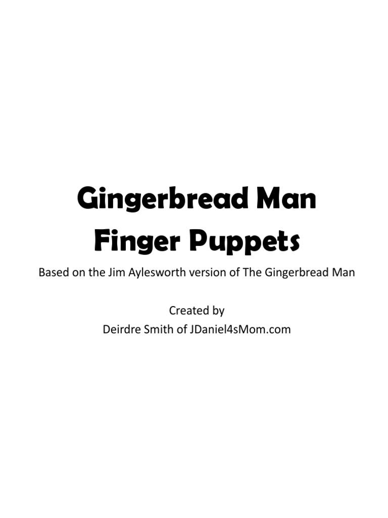 Gingerbread Man Puppets for Kids | PDF