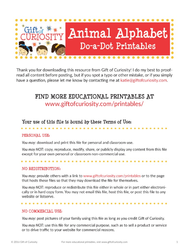 Animal Alphabet Do A Dot Printables Uppercase | PDF