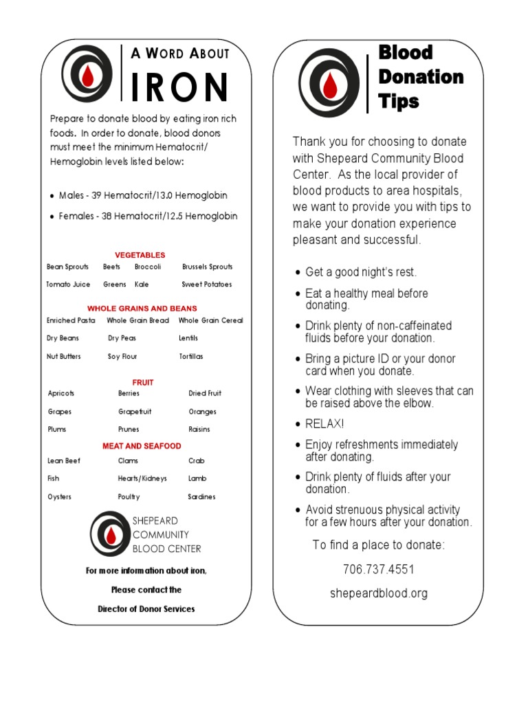 Iron and Blood Donating Tips | PDF | Blood | Food And Drink Preparation