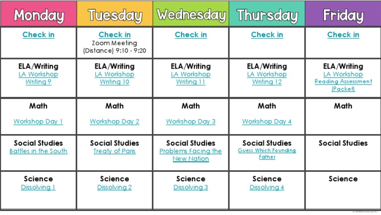 Student Online Learning Schedule | PDF