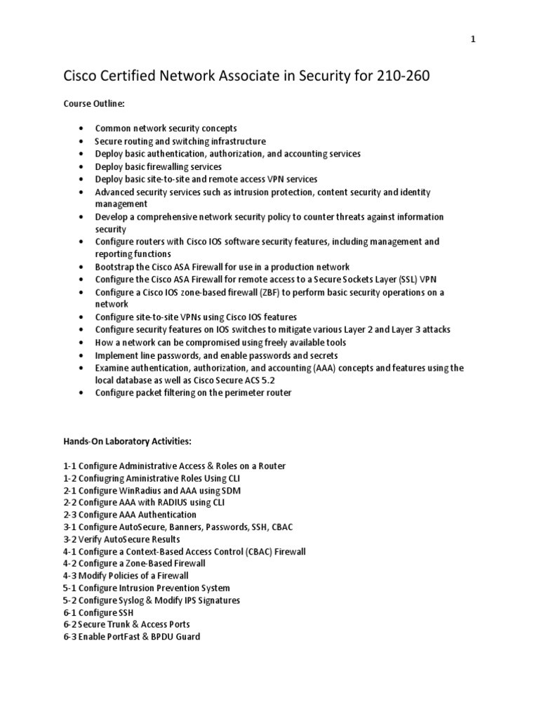 CCNA Security 210-260 | PDF | Virtual Private Network | Firewall ... CCNA Security 210-260 | PDF | Virtual Private Network | Firewall ...