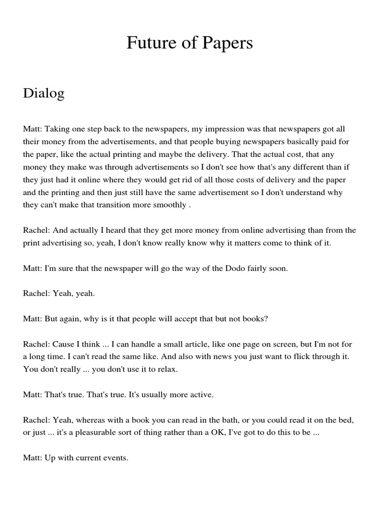 Future of Papers | PDF | Newspapers | Advertising