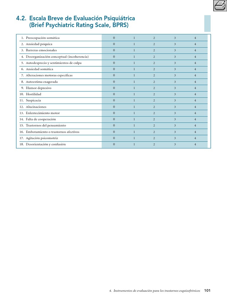 4.2. Escala Breve de Evaluación Psiquiátrica (Brief Psychiatric Rating ...