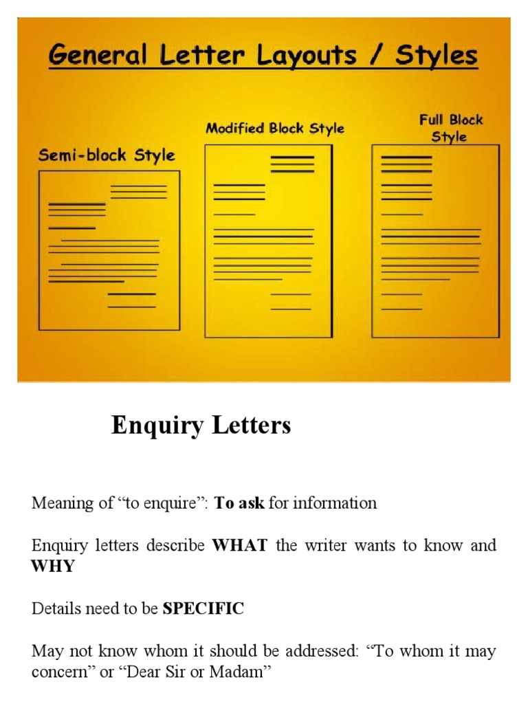 Enquiry Letter-fOR STUDENTS | PDF | Question | Advertising