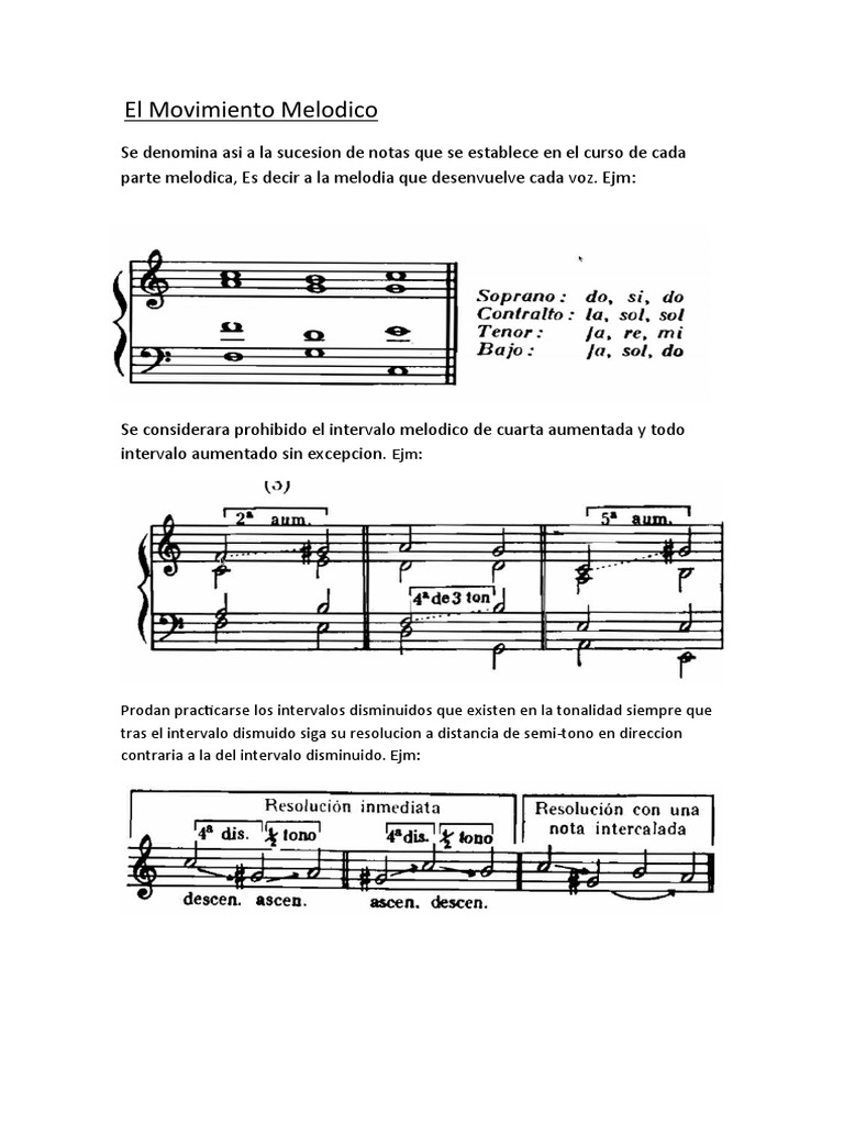 Movimiento Melódico y Armonía | PDF