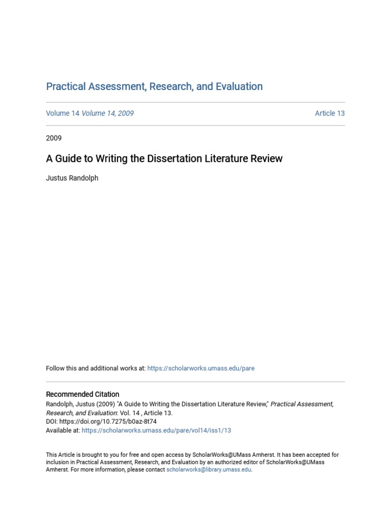 A Guide To Writing The Dissertation Literature Review | PDF ...
