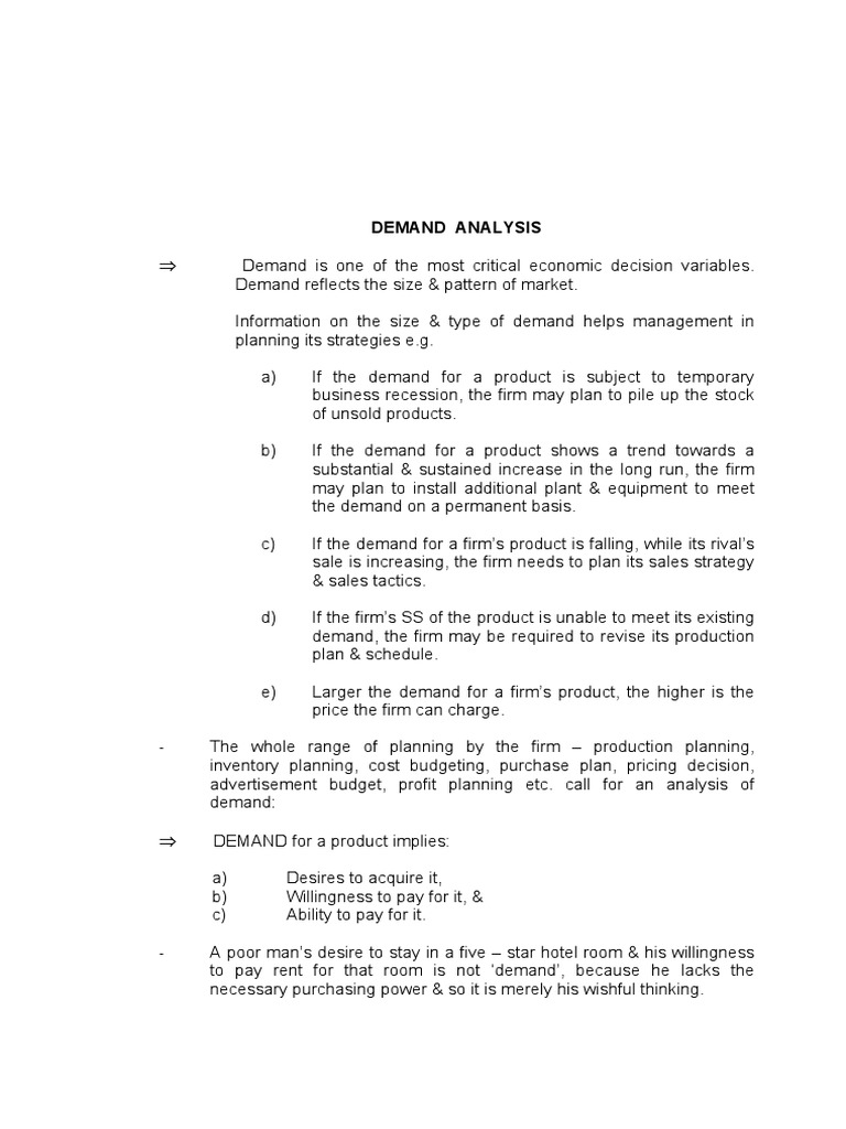 Demand Analysis | PDF | Demand | Price Elasticity Of Demand
