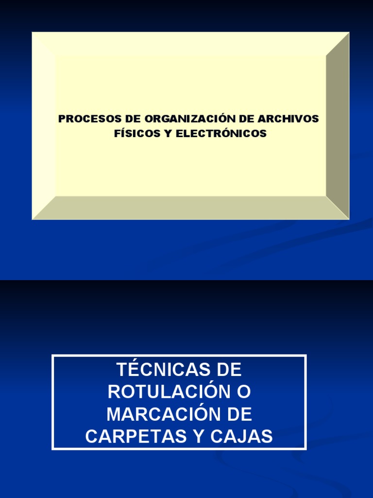 Técnicas de Rotulación de Archivos | PDF | Informática | Informática y ...