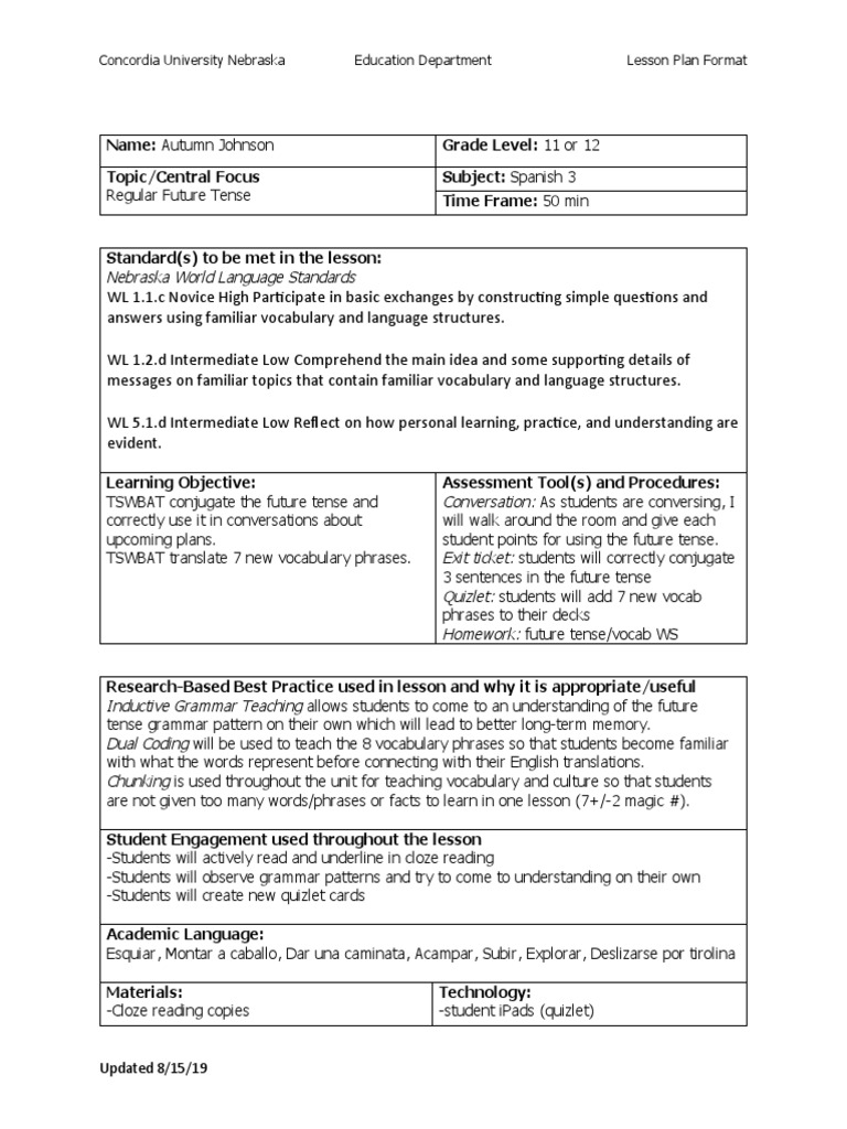 Travel Unit Lesson Plan 2 | PDF | Vocabulary | Lesson Plan