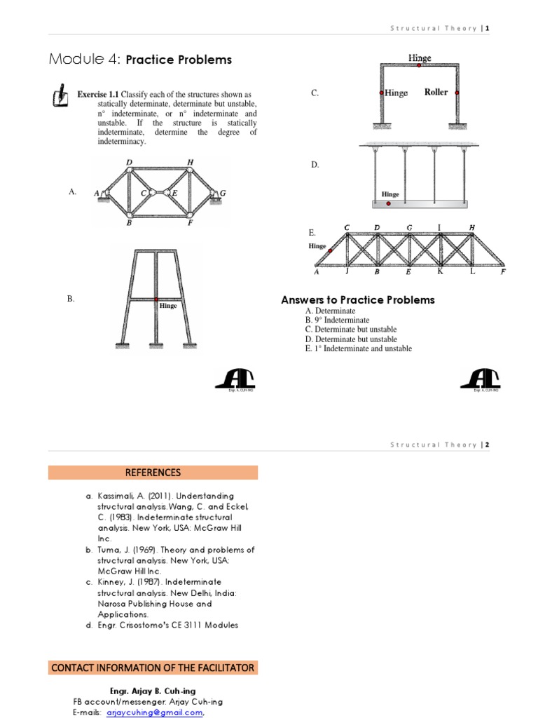 Structural Theory Practice Problems | PDF | Earthquake Engineering ...