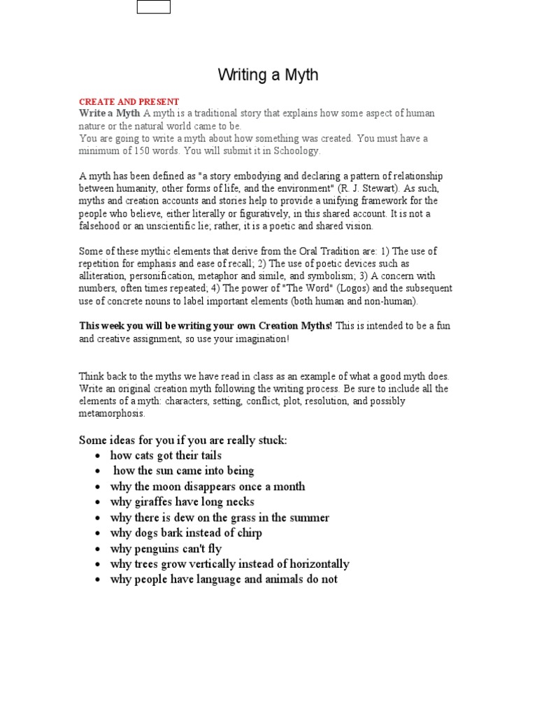 Create Your Own Myth | PDF | General Fiction