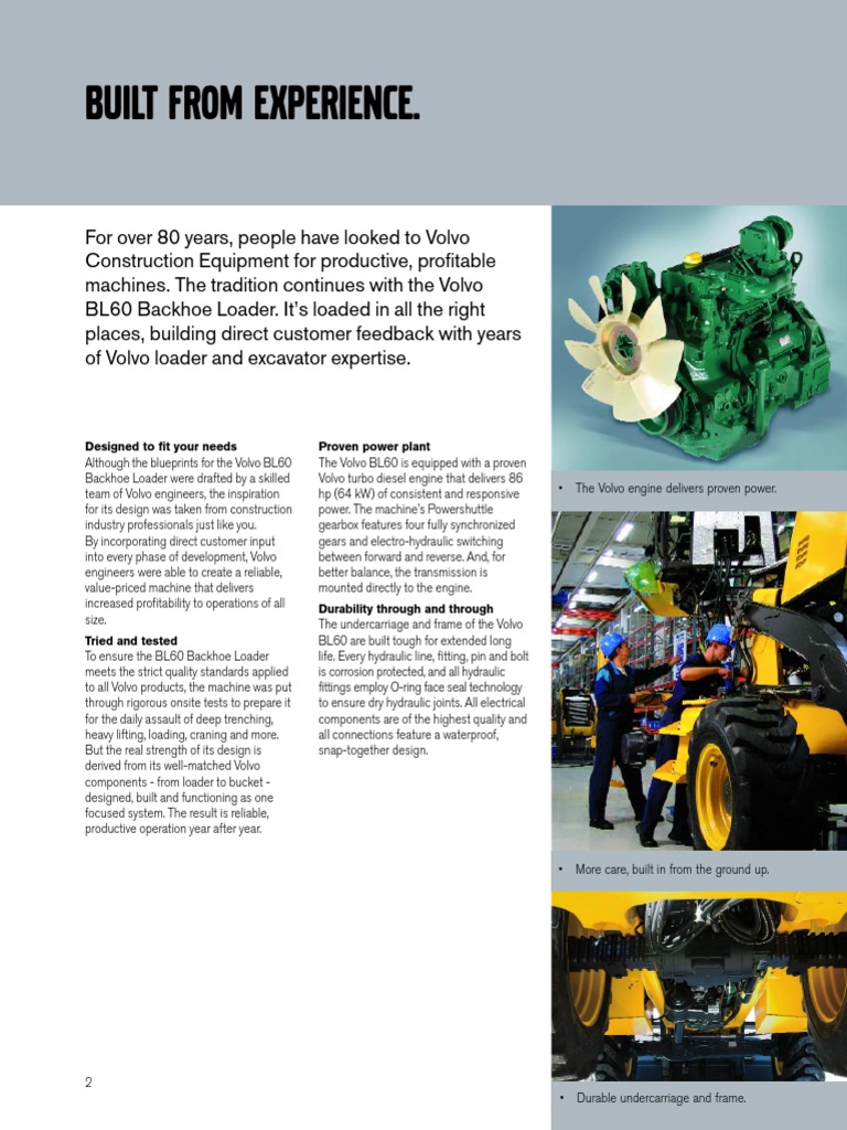 Volvo BL60: Built for Construction Pros | PDF | Loader (Equipment ...