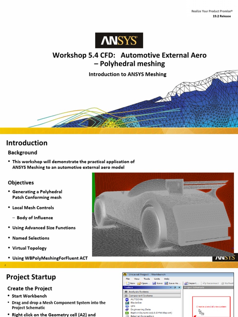 Mesh-Intro 19.2 WS5.4 CFD Workshop Instructions Auto Ext Aero Poly PDF | PDF | Teaching ...