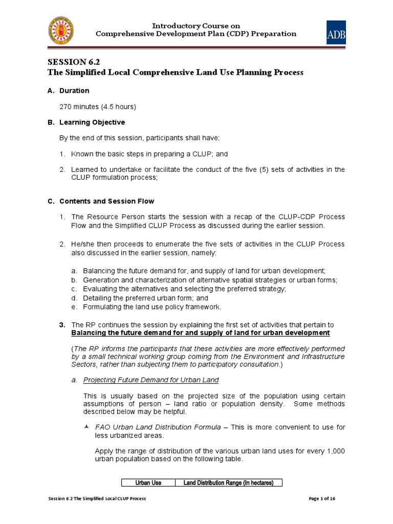 SESSION 6.2 - The Simplified Local CLUP Process | PDF | Cost–Benefit ...