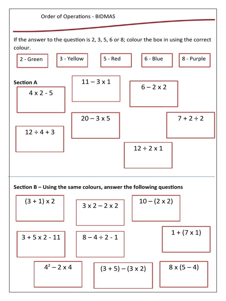 BIDMAS Low Ability | PDF