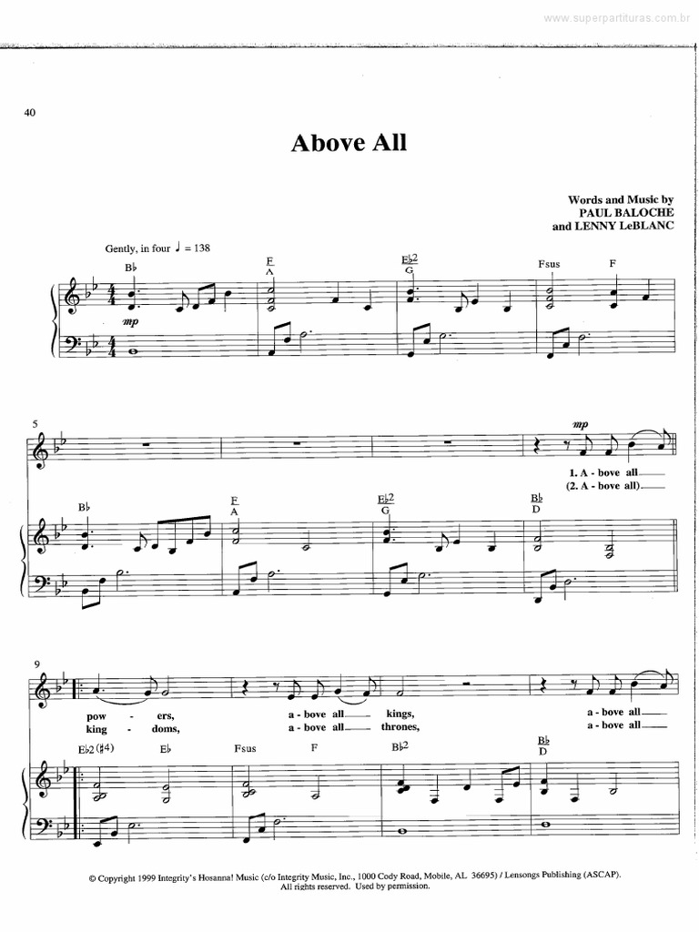 (Superpartituras Com BR) - Above-All | PDF